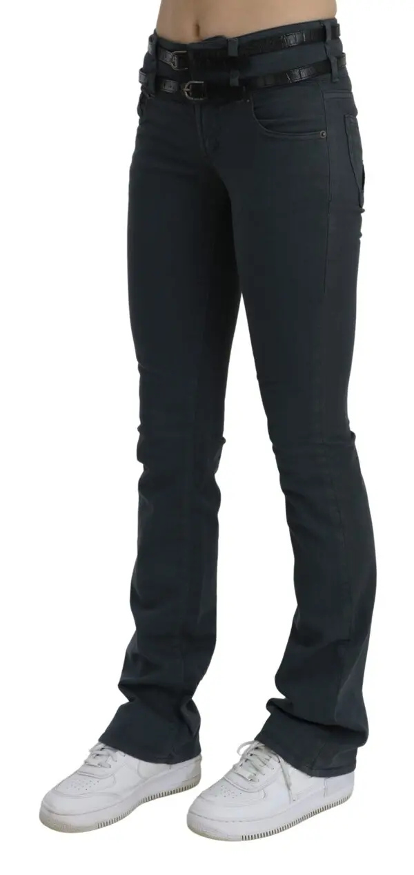 John Galliano Mid Waist Slim Flared Denim Trousers - Red