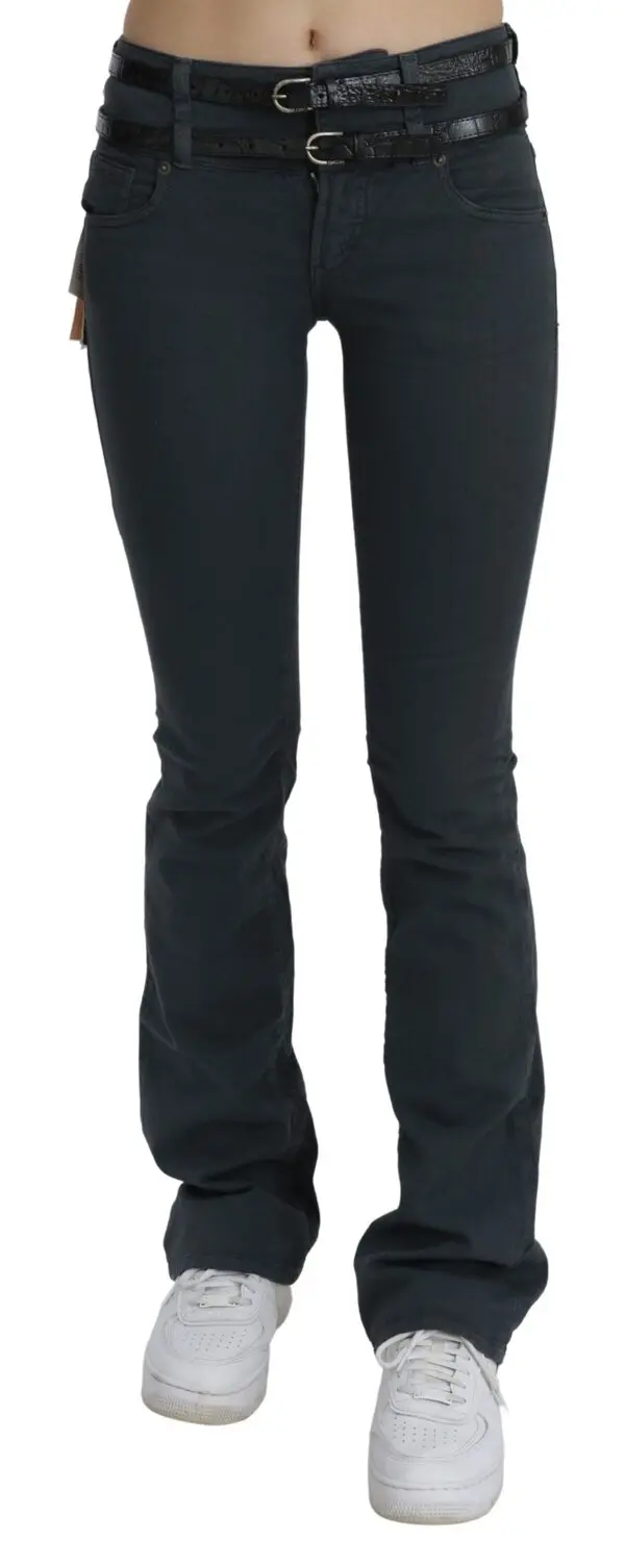 John Galliano Mid Waist Slim Flared Denim Trousers - Red