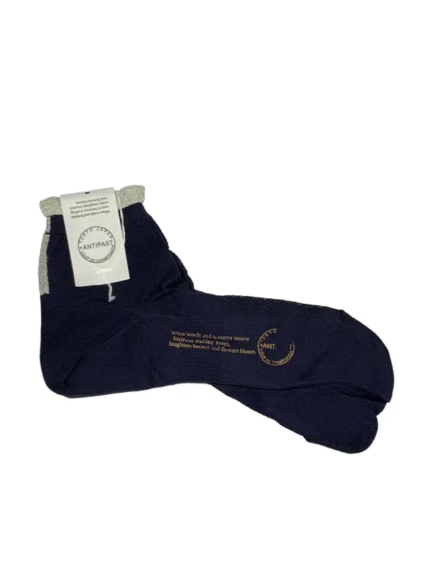 ANTIPAST Lurex And Cotton Tabi Socks - Navy Blue