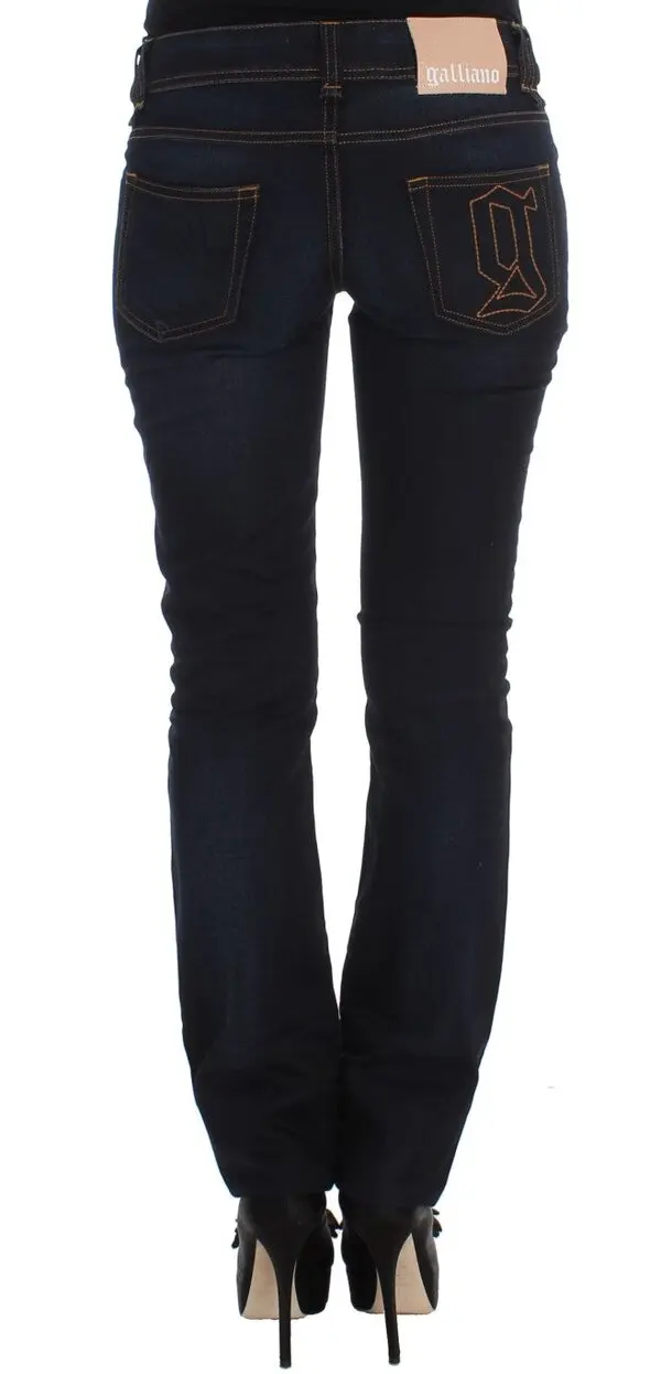 John Galliano Wash Cotton Slim Fit Jeans - Blue