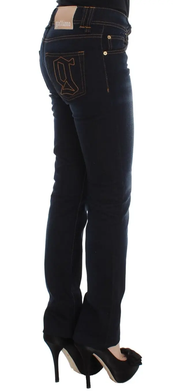 John Galliano Wash Cotton Slim Fit Jeans - Blue