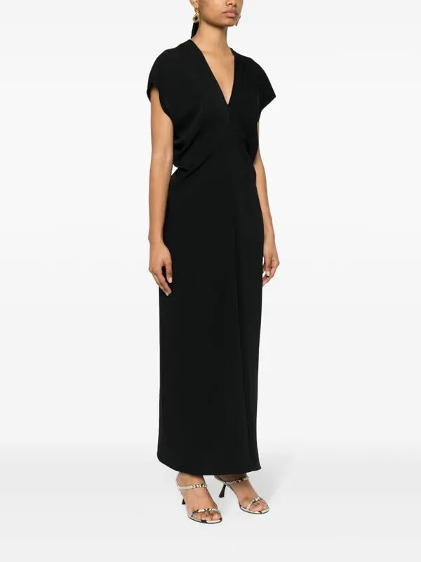 PAROSH Draped Cady Maxi Dress
