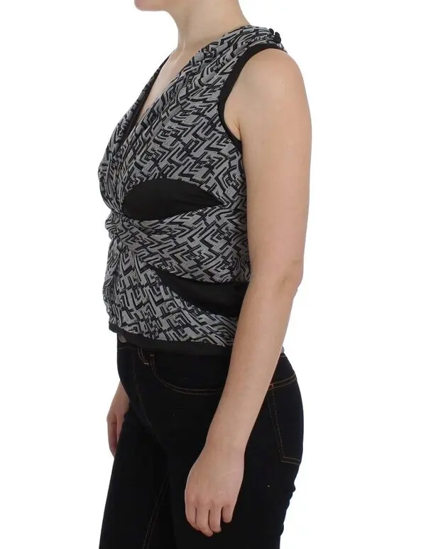 Karl Lagerfeld Black Silk Blouse Top