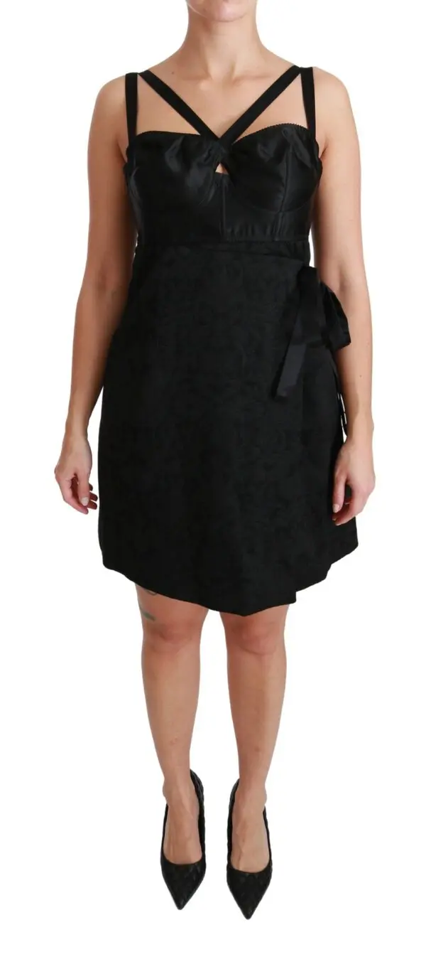 Dolce & Gabbana Stretch Satin Jacquard Mini Dress