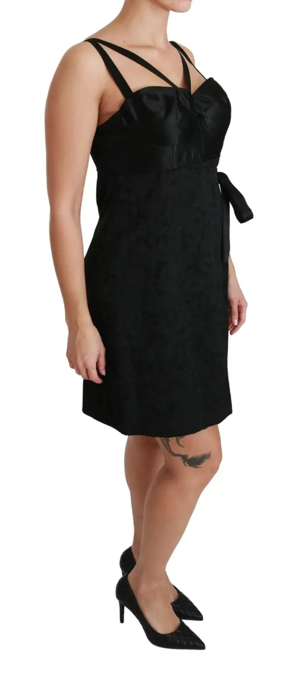 Dolce & Gabbana Stretch Satin Jacquard Mini Dress