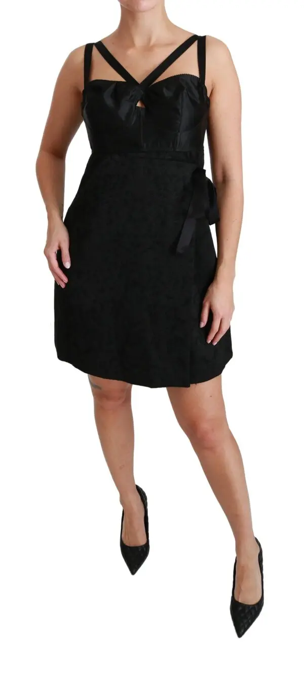 Dolce & Gabbana Stretch Satin Jacquard Mini Dress