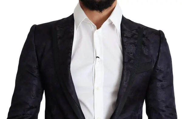 Dolce & Gabbana Floral Jacquard Silk Coat Martini Blazer