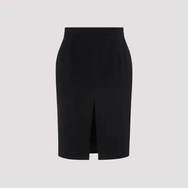 Saint Laurent Virgin Wool Midi Skirt