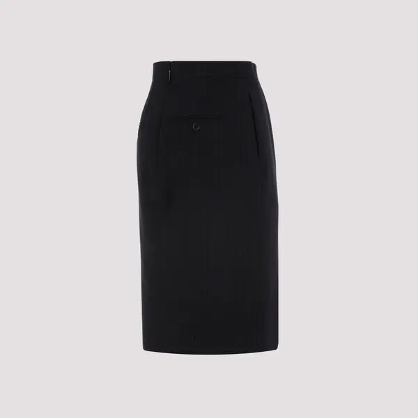 Saint Laurent Virgin Wool Midi Skirt