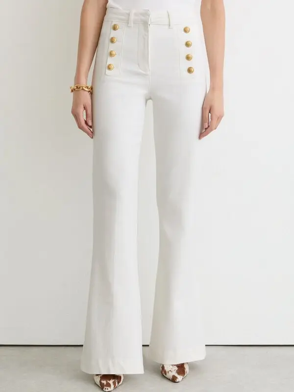 REISS Athena High-rise Flared Jeans - White