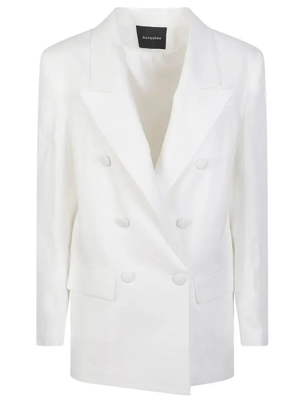 ACTUALEE Double-breasted Blazer - Beige