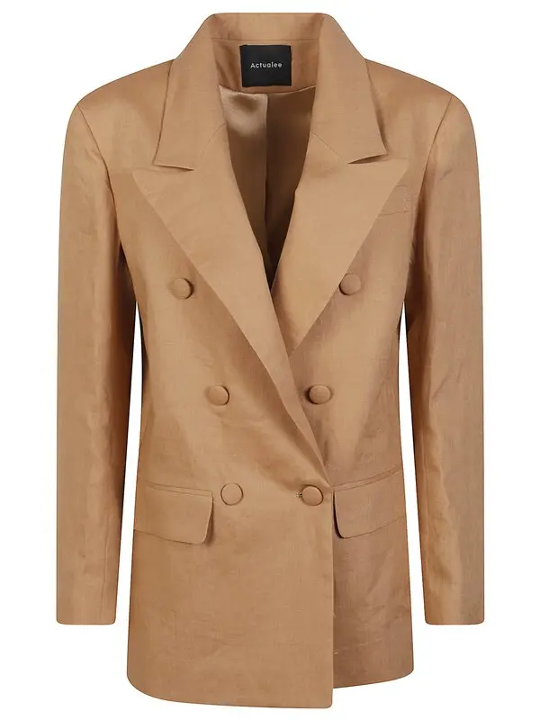 ACTUALEE Double-breasted Blazer - Beige