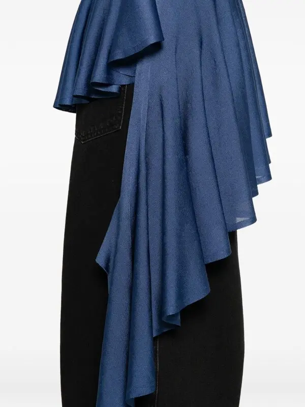 Alaïa Denim Asymmetric Top - Blue