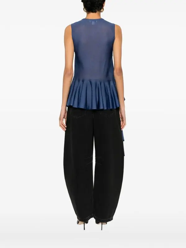 Alaïa Denim Asymmetric Top - Blue