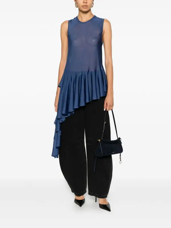 Alaïa Denim Asymmetric Top - Blue