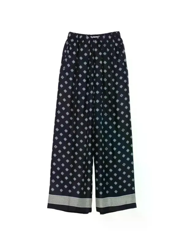 BODE Diamond-print Palazzo Pants - Blue