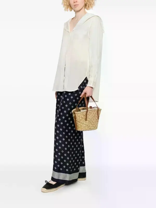 BODE Diamond-print Palazzo Pants - Blue