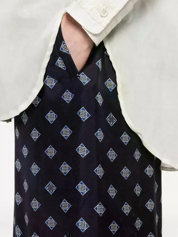 BODE Diamond-print Palazzo Pants - Blue