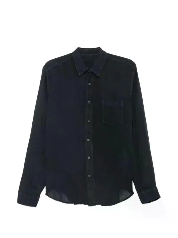 120% Lino Contrast-stitch Pocket Shirt