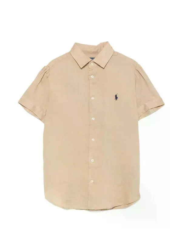 Polo Ralph Lauren Embroidered-logo Short-sleeve Shirt - Neutrals