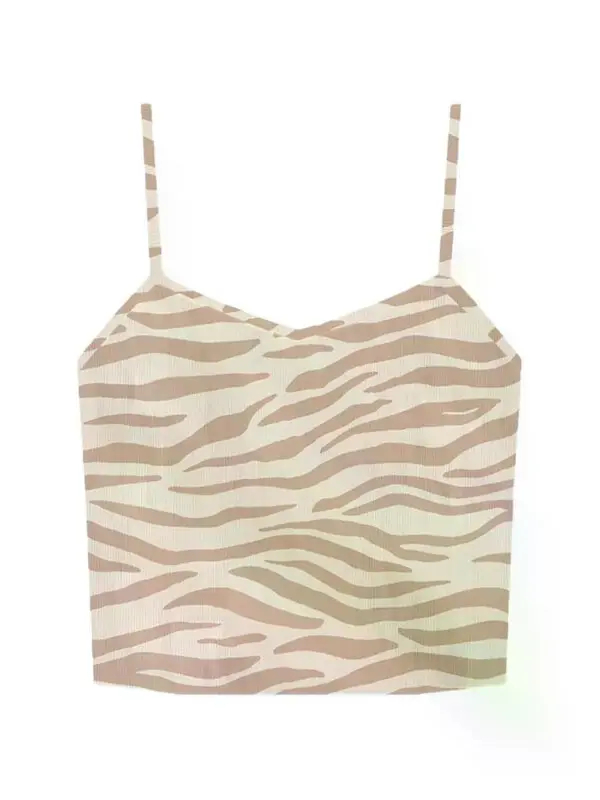 MC2 SAINT BARTH Zebra Print Crop Top