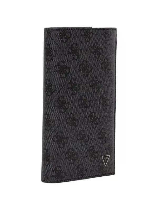 Guess Monogram-pattern Logo-plaque Leather Passport Holder