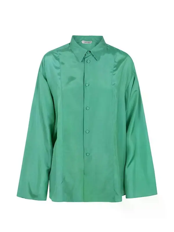 Alberta Ferretti Satin-finish Silk Shirt