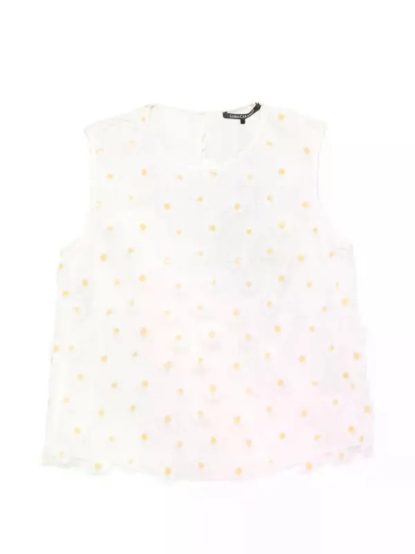 LUISA CERANO Floral-appliqué Top - White