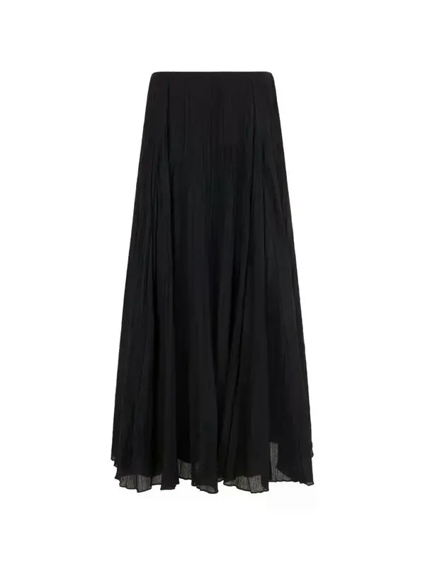 Vince Crinkled Panelled Long Skirt - Black