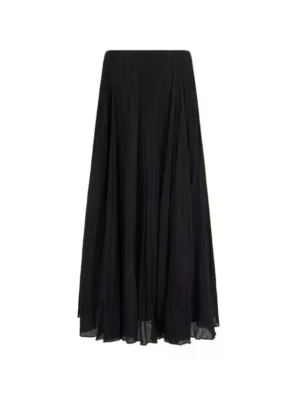 Vince Crinkled Panelled Long Skirt - Black