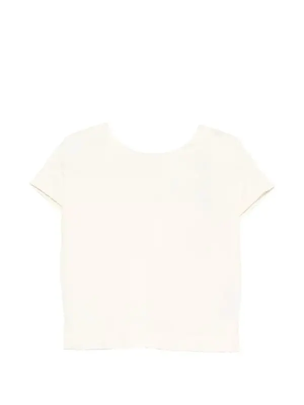 LUISA CERANO Raw-cut V-back Top - Neutrals