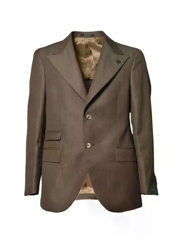 GABRIELE PASINI Peak-lapel Textured Blazer - Brown