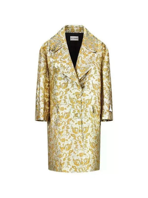 DES_PHEMMES Cocoon Coat - Gold