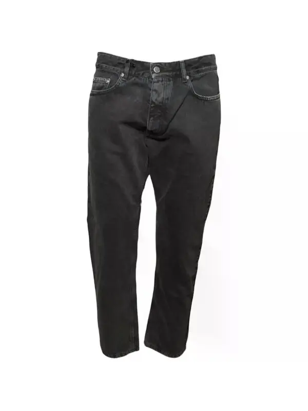 ICON DENIM LOS ANGELES Star-embroidered Washed Jeans - Black