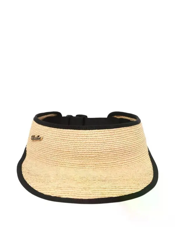 Borsalino Logo-plaque Straw Visor - Neutrals