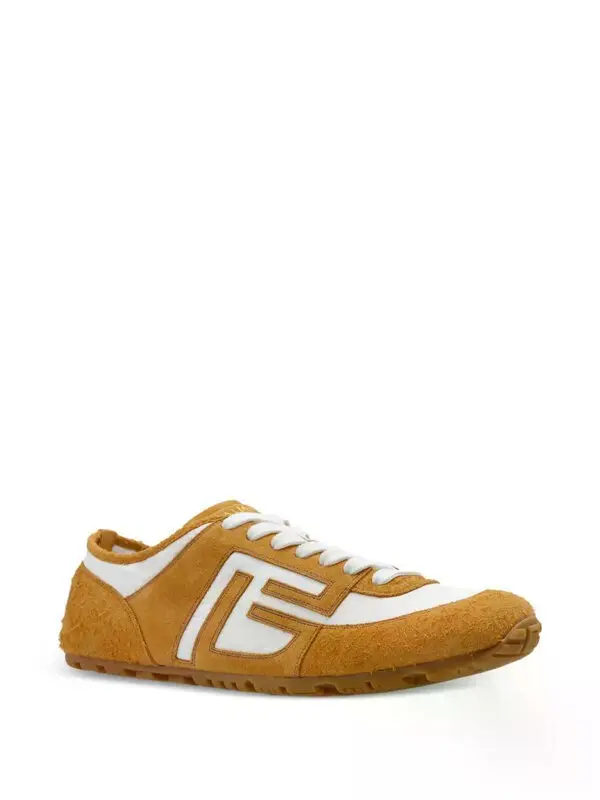 Balmain Racer Suede-panel Sneakers - Yellow