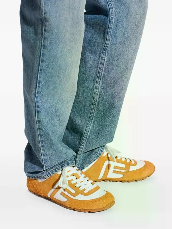 Balmain Racer Suede-panel Sneakers - Yellow
