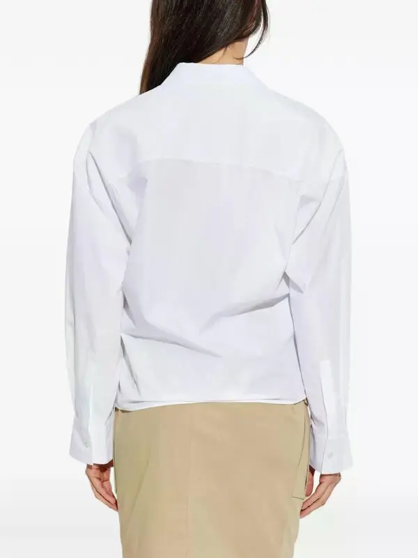Balmain Wrap-design Cotton Blouse