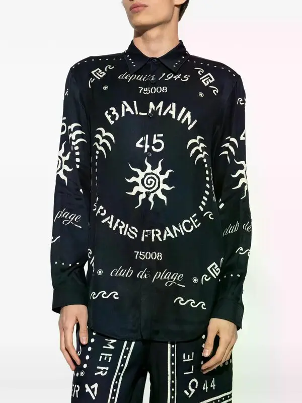 Balmain Logo-print Long-sleeve Shirt