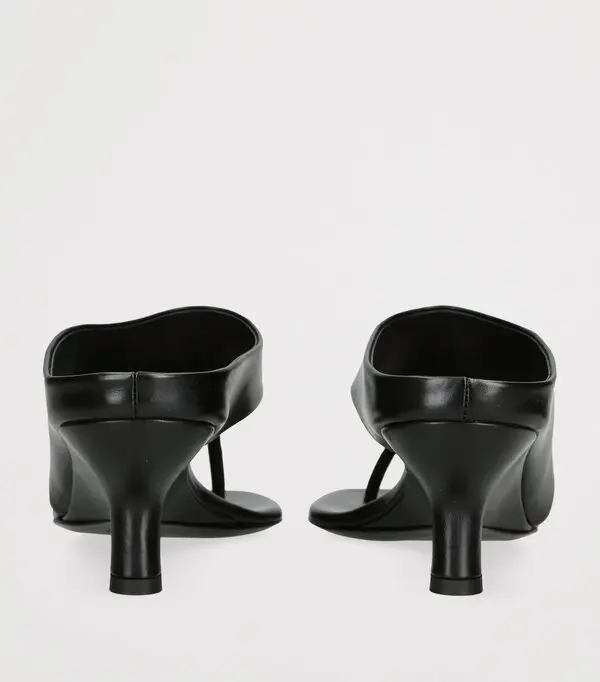 Khaite Leather Marlow Heeled Mules - Black