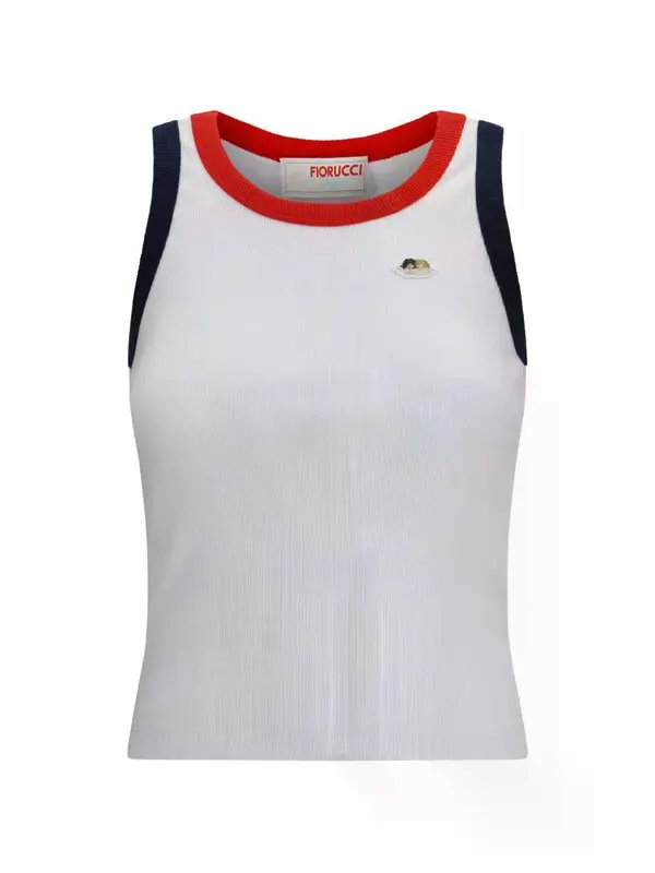 Fiorucci Angels Ribbed Tank Top - White