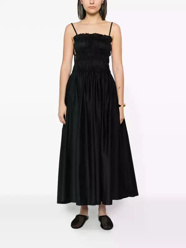 Liviana Conti Ruched-bodice Midi Dress - Black