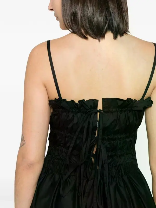 Liviana Conti Ruched-bodice Midi Dress - Black