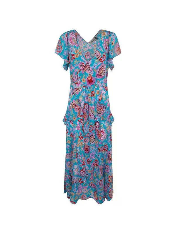 Rixo Floral-print Tiered Dress - Blue