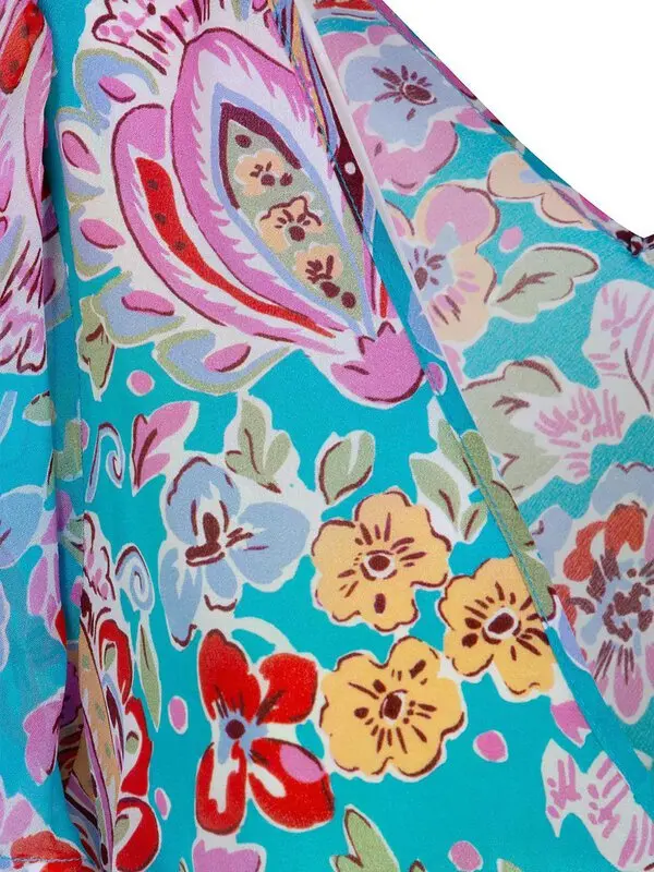 Rixo Floral-print Tiered Dress - Blue