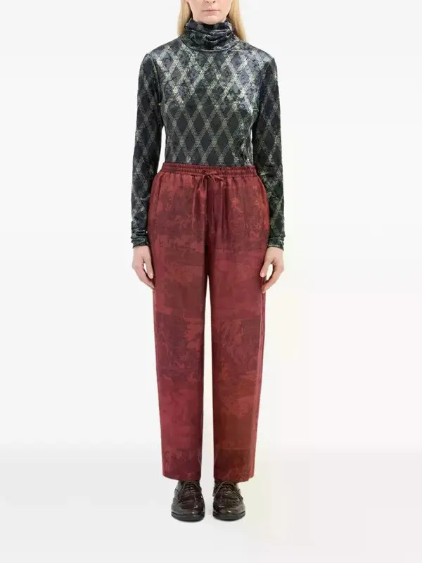 PIERRE-LOUIS MASCIA Landscape Print Drawstring Trousers