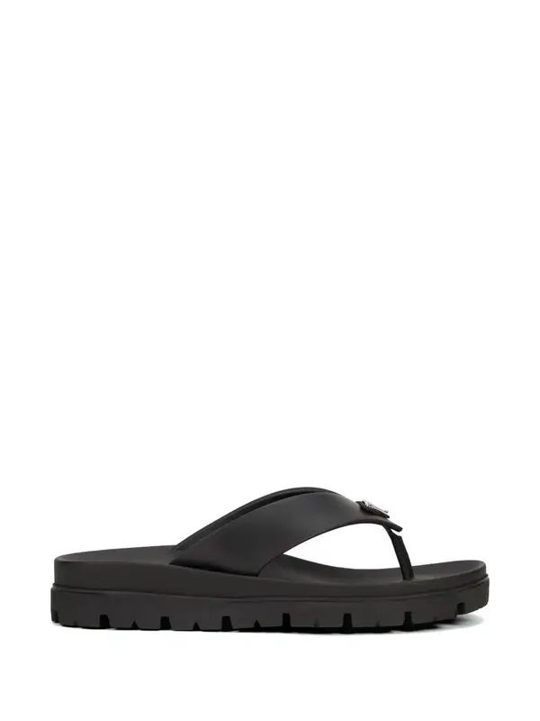 Prada Logo Detail Flip-flops - Black