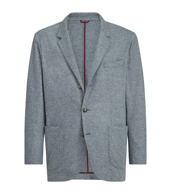 Brunello Cucinelli Cashmere Jersey Blazer - Black