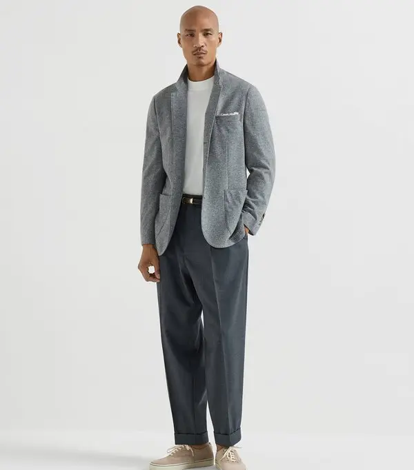 Brunello Cucinelli Cashmere Jersey Blazer - Black