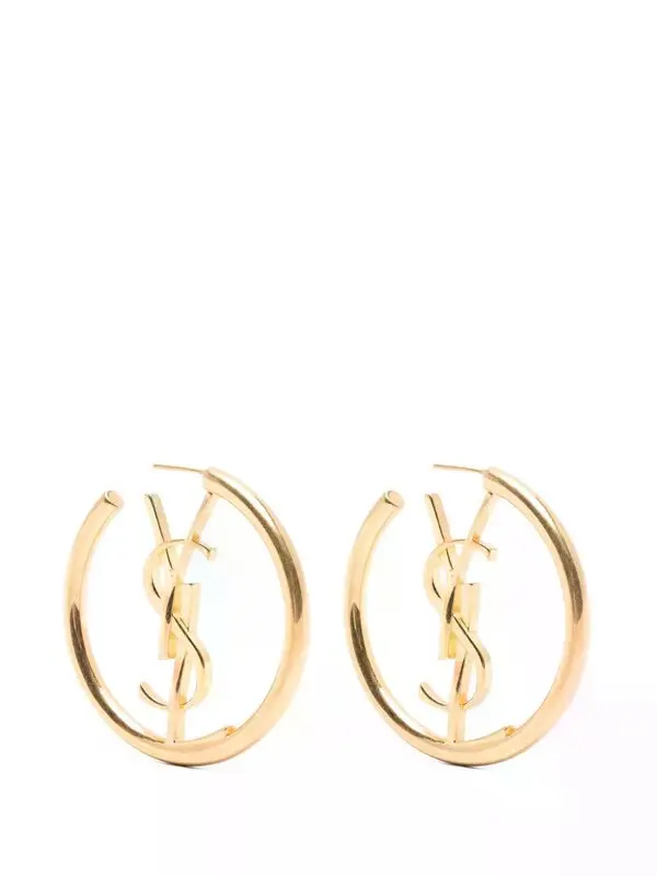 Saint Laurent Cassandre Hoop Earrings - Gold